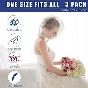 3 Pieces Makeup Protector Hood Nylon Chiffon Makeup Hood Zipper Closure Makeup Face Cover for Women Girls Beauty Weddings, White