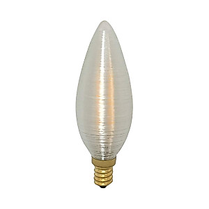 Royal Designs, Inc. Silk Wrapped Torpedo Shaped LED Light Bulbs, E12 Candelabra Brass Base, 130V, 40 Watts (4W LED), Set of 6