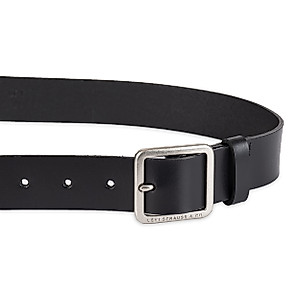 Levi's Women's Casual Square Center Bar Buckle Belt, Black Elevated, Medium