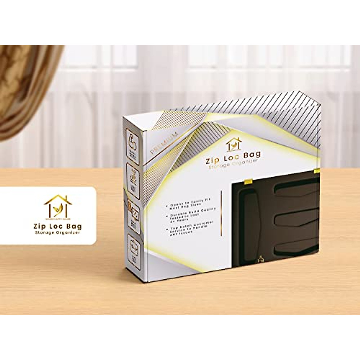 Acrylic Ziplock Bag Storage Organizer - Fits Quart Sized Bags, Opens for Easy Access, Durable Materials Tested to Last 3+ Years - Ziploc Bag Organizer for Drawer, Sandwich Bag Organizer