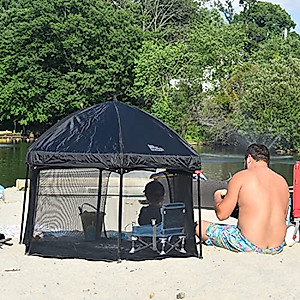 Dream On Me Onyx Playpen Set with Canopy, Baby Playpen, Portable and Lightweight, Playpen for Babies and Toddler, Grey