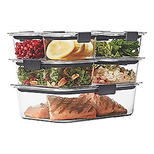 Rubbermaid Brilliance Leak-Proof Food Storage Containers with Airtight Lids, Set of 7 (14 Pieces Total) | BPA-Free & Stain Resistant