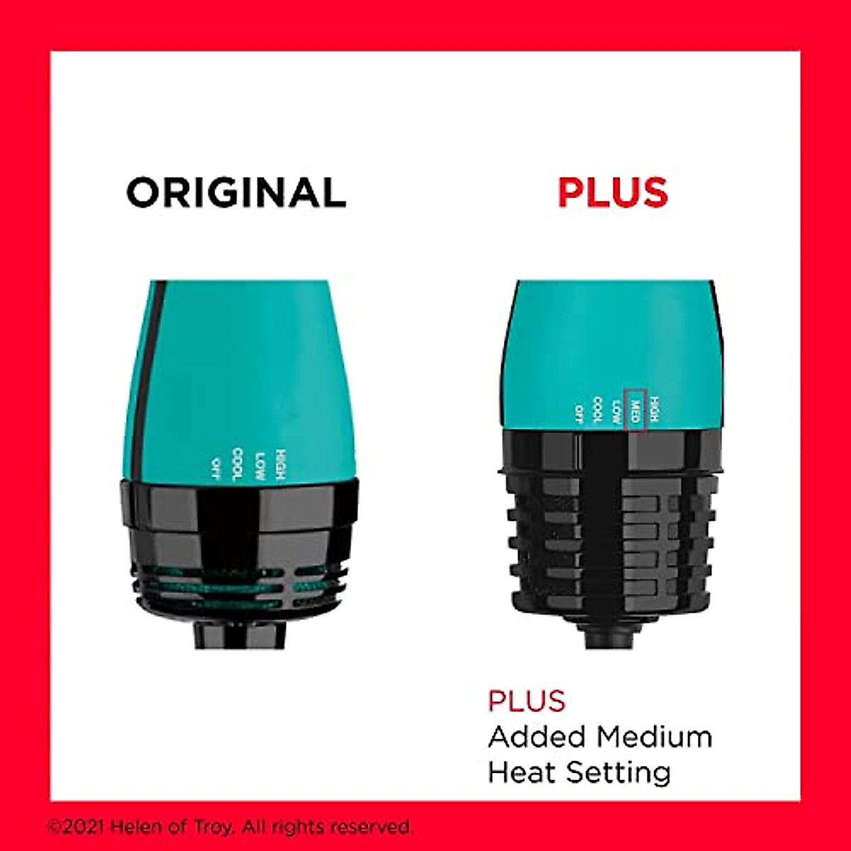 REVLON Salon One-Step Original 1.0 Hair Dryer and Volumizer Hot Air Brush, Teal - Diffuser, Ionic Technology, Adjustable Heat Settings, Cool Tip, Dryer Attachment