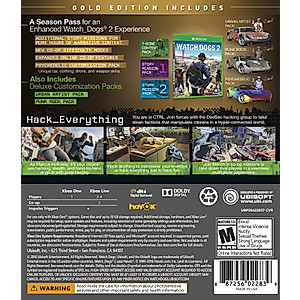 Watch Dogs 2: Gold Edition (Includes Extra Content + Season Pass subscription) - Xbox One