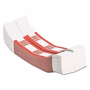 Self-Adhesive Currency Straps, $500 In $5 Bills, 1000 Bands/Box