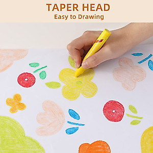 Lebze Jumbo Crayons for Toddlers, 16 Colors Non Toxic Crayons, Easy to Hold Large Crayons for Kids, Safe for Babies and Children Flower Monaco