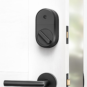 August Smart Lock + Connect Wi-Fi Bridge, Satin Nickel, Works with Alexa, Keyless Home Entry from Anywhere