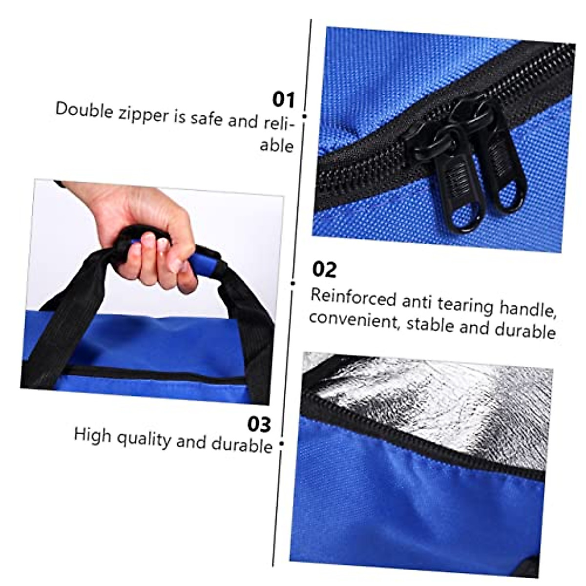 SOESFOUFU Insulated Bag Suitcase Bag Foldable Picnic Basket Food Bag Large Shopping Bags Cake Containers Outdoor Basket Coffee Container Containers for Food Foldable Basket Pizza Bag Blue