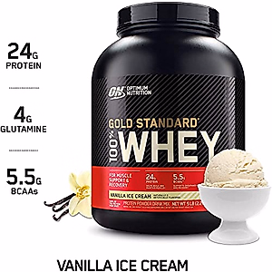 Optimum Nutrition Gold Standard Whey Vanilla Ice Cream -- 5 lbs