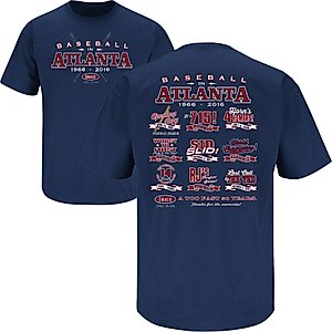 Atlanta Baseball Fans. Baseball in Atlanta Navy T-Shirt (Sm-5X) (Short Sleeve, X-Large)