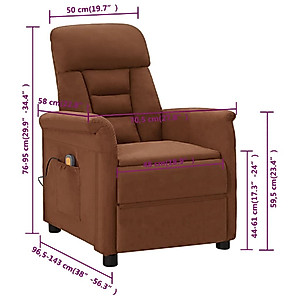 Poltrona Massaggiante Marrone in Similpelle Scamosciata