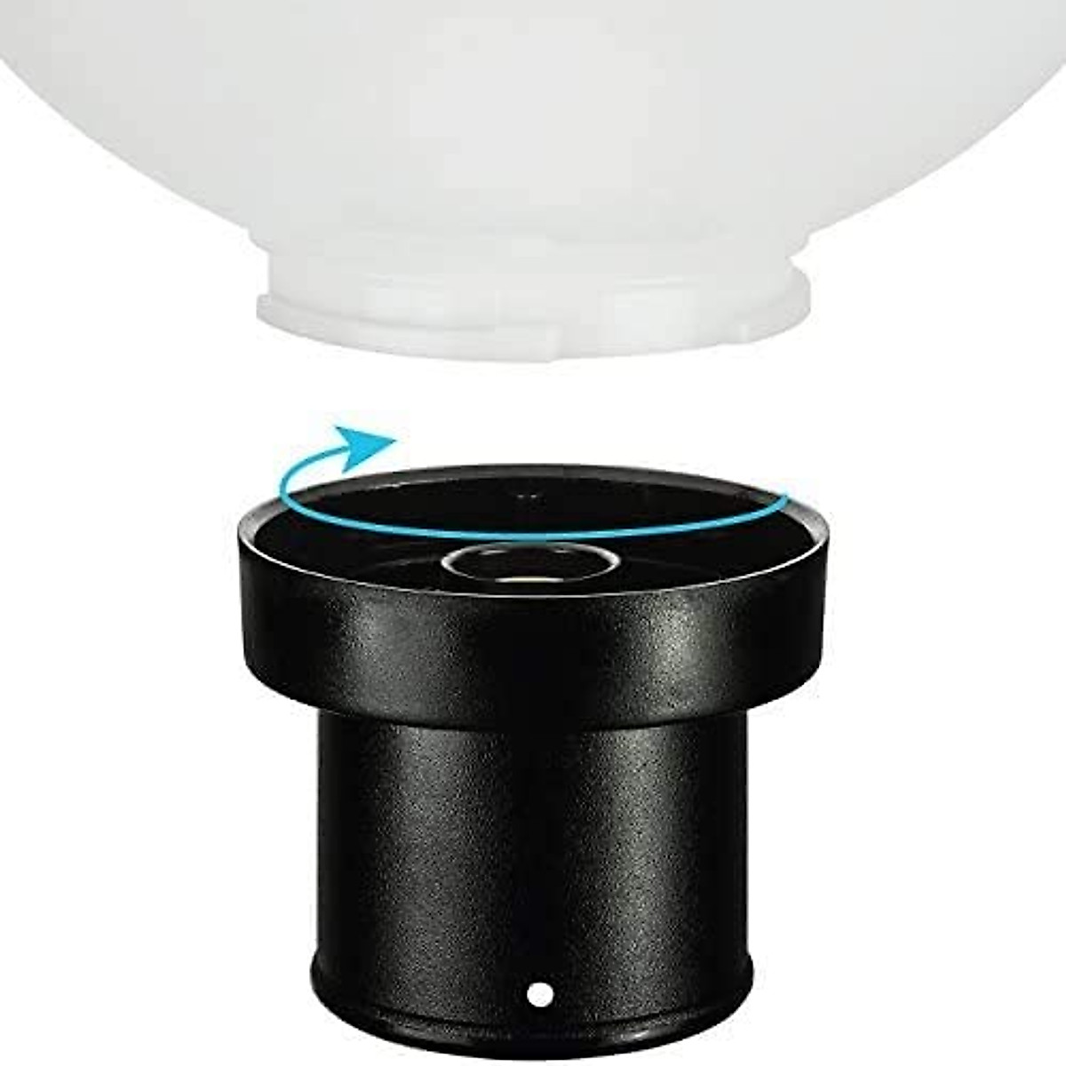 KastLite Lamp Post Globe Combo Lighting Fixture | 12" White Acrylic Lens with Black Fitter & Twist Lock Mounting | Fits 3" Diameter Posts (Not Included) | Comes with with 5000K LED Bulb