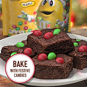 M&M'S Holiday Peanut Milk Chocolate Christmas Candy, Party Size, 38 oz Resealable Bag