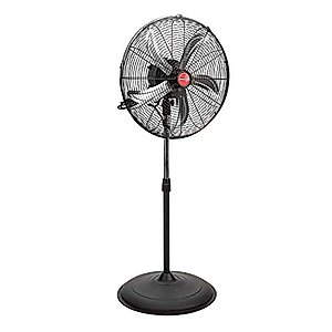 OEMTOOLS OEM24871 20" Oscillating Pedestal Fan, Commercial Fan For Worksites, Industrial Fans, High Velocity Shop Fan, Pedestal Fan, Oscillating Fan On Stand, Warehouse, Garage, or Gym Fan, 20 Inch
