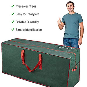 ProPik Christmas Tree Storage Bag | Fits Up to 7.5 ft. Disassembled Tree | 45" x 15" x 20" Holiday Artificial Tree Storage Case | Perfect Storage Container with Sleek Zipper and Handles (Green)