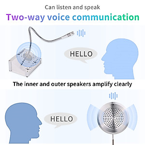 DESHUN Window intercom, Window Speakers, Dual-Way Window Counter intercom Microphone, for The Business/Bank/Office/Hospital/Station/Catering/Ticket Window to Provide Communication Solutions