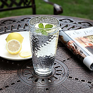 Kurala Unbreakable Plastic Tumbler Cups, Set of 6, Large Water Tumbler Set, 25 oz Highball Drinking Glasses (Clear)