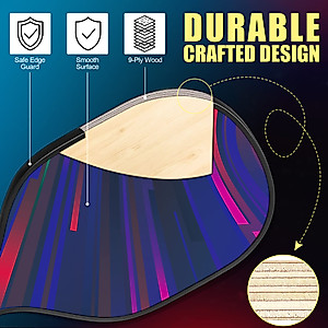 DULCE DOM Pickleball Paddles Set of 4, USAPA Approved Pickleball Paddles Rackets Set, 4 Lightweight Paddles with 4 Pickle Balls and Portable Bag for Beginners Indoor Outdoor Sports