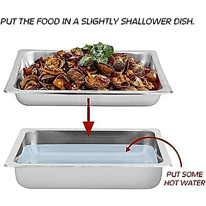 4.5L Stainless Steel Chafing Dish with Lid, Rectangular Foldable Buffet Server Pans Food Warmer, for Wedding, Parties, Banquet, Catering Events