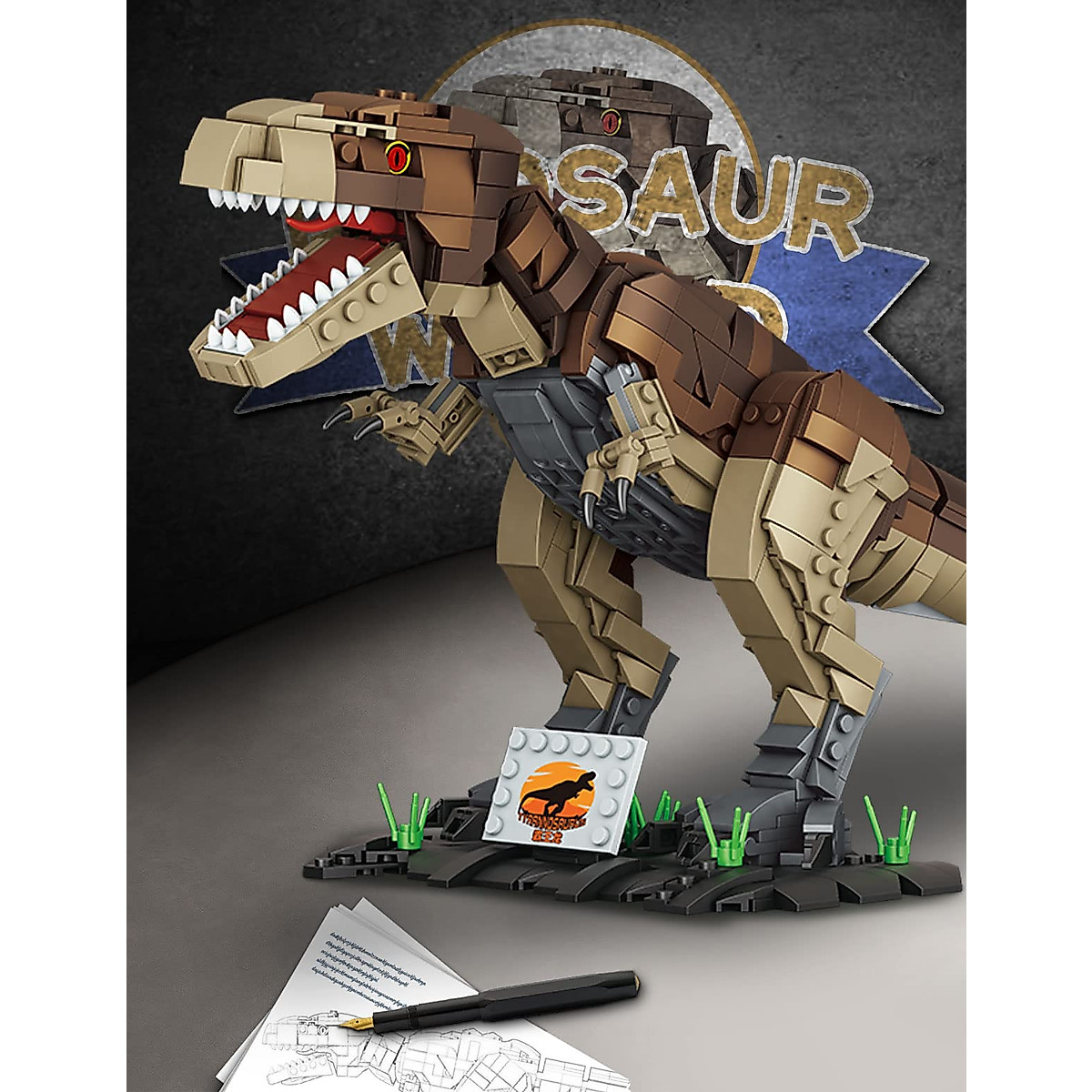 SEMKY Dinosaur Series Tyrannosaurus Rex Model Set, (939Pieces) -Building Blocks Toys Gifts for Kid…