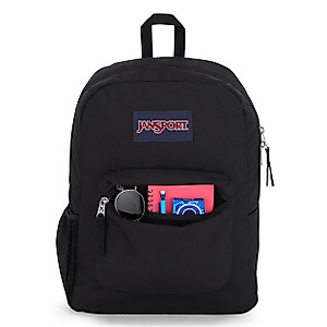 JanSport Cross Town School Backpack, Black, 17" x 12.5" x 6" - Simple Bookbag for Girls, Boys, Adults with 1 Main Compartment, Front Utility Pocket - Premium School Accessories