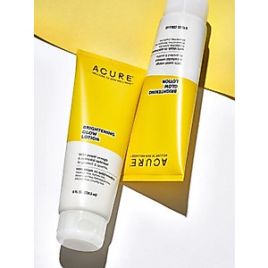 Acure Brightening Glow Lotion - Made with Sweet Orange & Colloidal Oatmeal for Bright, Refresh and Glowing Skin - Lightweight & Instant Absorb, Non-sticky - For All Skin Types, Citrus Scent - 8 Fl Oz