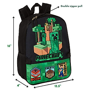 RALME Minecraft Backpack with Lunch Box Set for Boys & Girls, 16 inch, Value Bundle