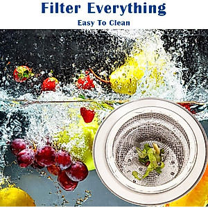 2 pcs Heavy Duty Stainless Steel Slop Basket Filter Trap, 2.75" Top / 1" Mesh Metal Sink Strainer,Perfect for Kitchen Sink/Bathroom Bathtub RV Wash basin Floor drain balcony Drain Hole