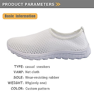POLERO Breast Cancer Awareness Shoes for Women Pink Ribbon Slip On Shoes Flat Air Mesh Water Shoes Quick Drying Footwear for Casual Indoor Outdoor Size 8