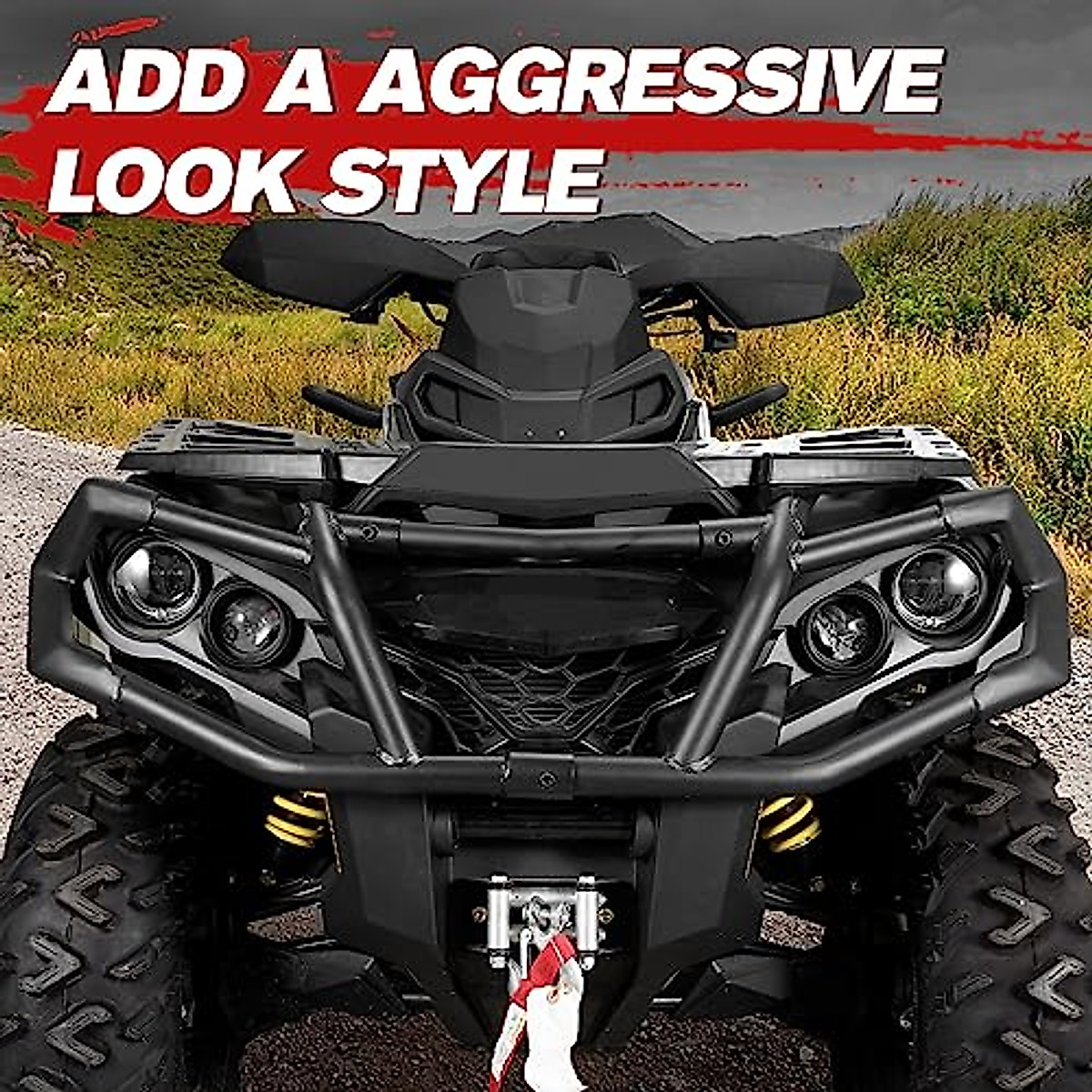 A & UTV PRO Front & Rear Bumper Kit for for Can Am Outlander G2 450 500 570 650 800 850 1000 MAX 2012-2022, Heavy Duty Combined Brushguard Bumper Protector Accessories, Replace OEM#715004837,715004920