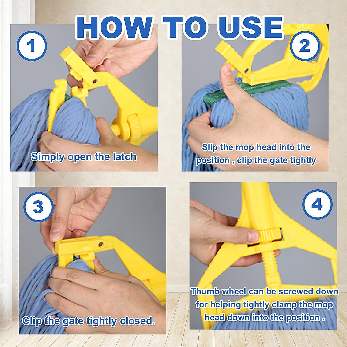 3Packs Mop Head Replacement Heavy Duty Commercial Mop Head Replacement, Reusable Mop Head Refills-Replacement Mop Heads Mop Head Replacement for Home, Highly Absorbent,Industrial and Commercial Use