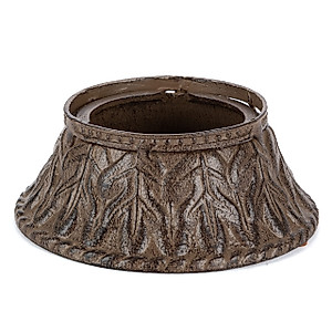 Detailed Embossed Cream Ceramic 9.5-Inch Dia. Bowl With Beautiful Acanthus Leaf Scrolled Metal Base