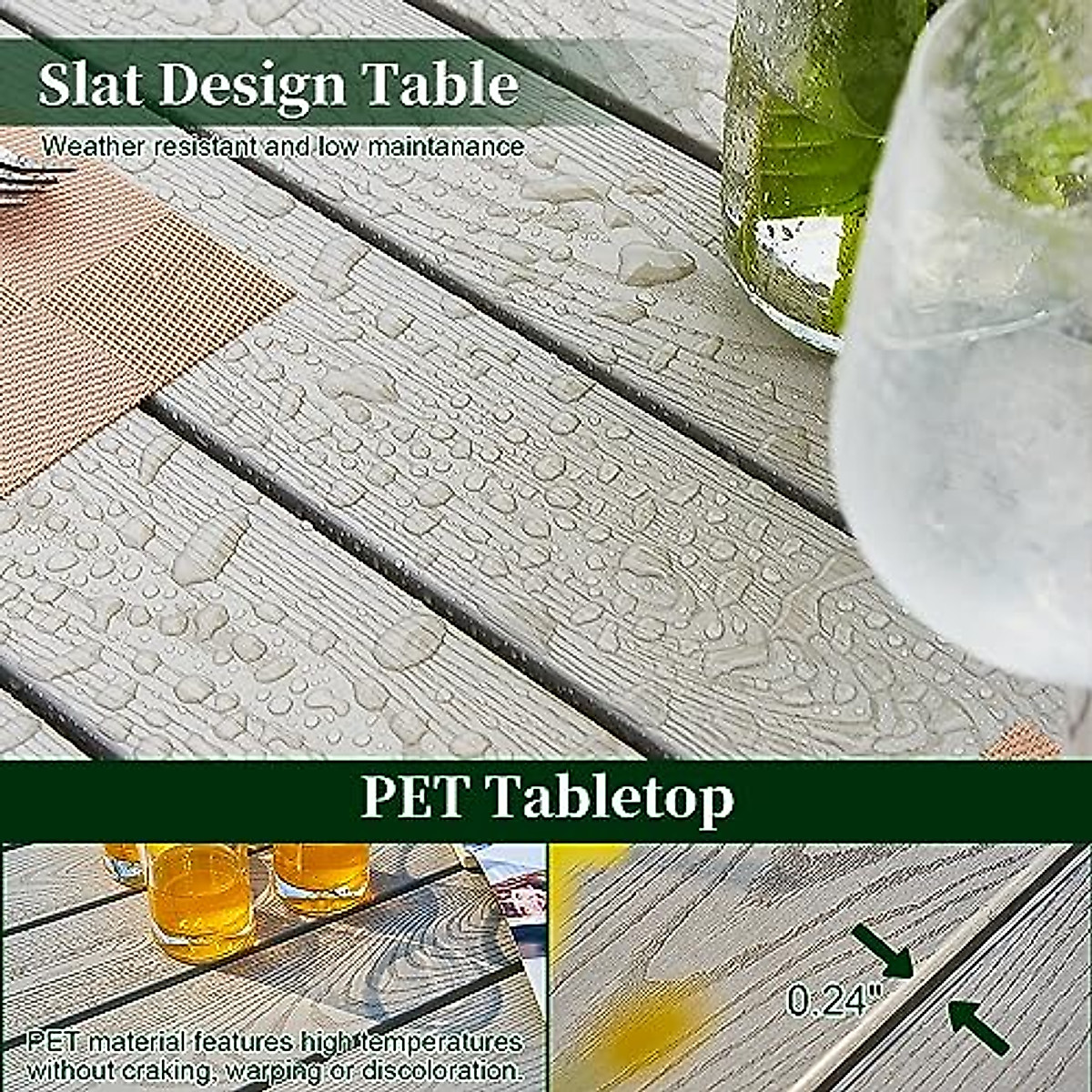 Astomi 7 Pieces Outdoor Dining Set: All-Weather Wicker Outdoor Patio Furniture with Table All Aluminum Frame for Lawn Garden Backyard Deck Patio Dining Set with Cushions