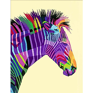 Ravensburger CreArt Funky Zebra Paint by Numbers for Adults 12 Years Up - Painting Arts and Crafts Set - Home Decor Accessories