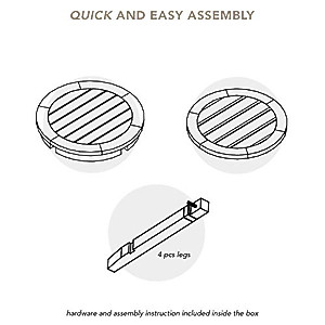 Cambridge Casual Superior Indonesian Teak Arie Outdoor Round Side Table, Natural Teak