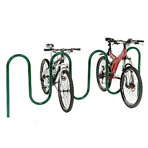 Global Industrial Wave Bike Rack, Green, Below Ground Mount, 9-Bike