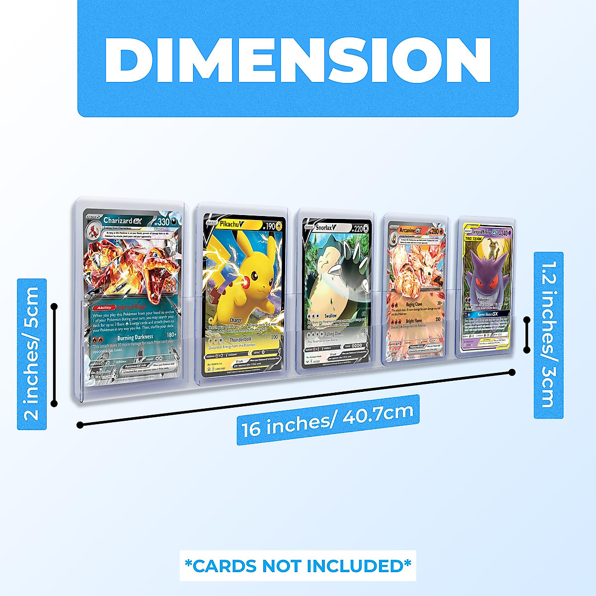 Tapeera 10-Pack PET Baseball Card Display Case - Hold Up to 60 Cards Wall Mount - Sleeved Card and Toploader Display - Trading Card Display Rack - Sport Card Card Holder - Baseball Card Wall Display