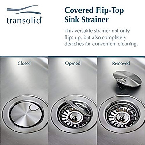 Transolid K-STSB15156-1 Select 1-Hole Drop-in Single-Bowl Kitchen Sink Kit, 15" L x 15" x 6", Brushed Stainless Steel