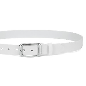CHAOREN Womens Belts for Jeans - White Leather Belt Women 1.3" Width - Genuine Leather Crafted by Hand