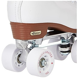 CHICAGO Skates Deluxe Leather Lined Rink Skate Ladies and Girls, White, 8