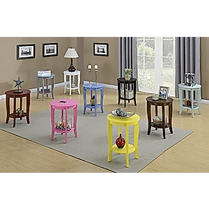 Convenience Concepts American Heritage Round End Table, White