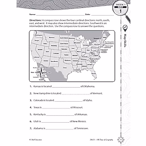 180 Days™: Social Studies, Geography for 4th Grade Practice Workbook for Classroom and Home, Cool and Fun Practice Created by Teachers (180 Days of Practice)