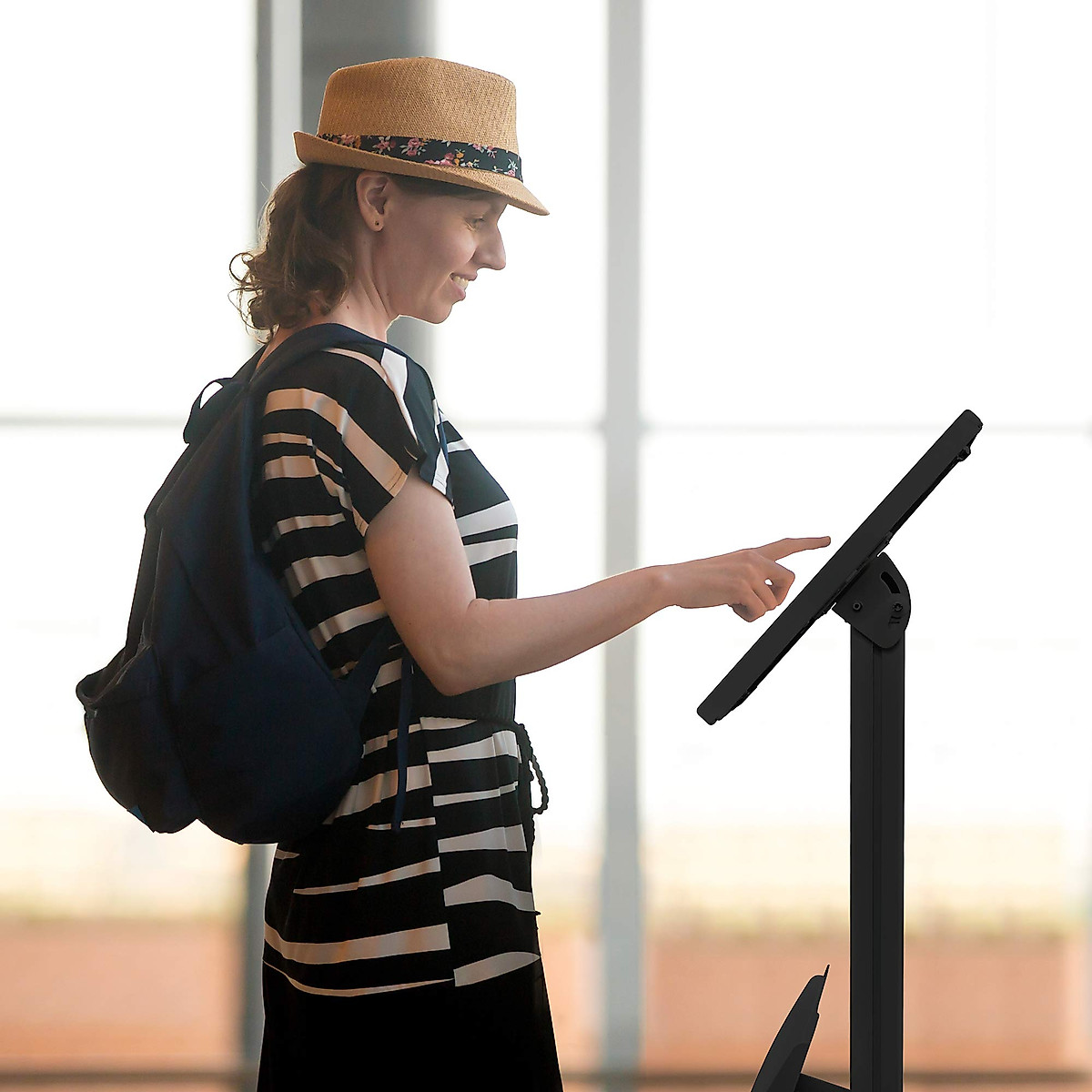 Mount-It! Secure Tablet Floor Stand for iPad, iPad Pro, iPad Air, Samsung Tab A | Anti-Theft Tablet Floor Mount Compatible with 10.2 and 10.5" Tablets | Tablet Kiosk Floor Stand (MI-3770B_G7), Black