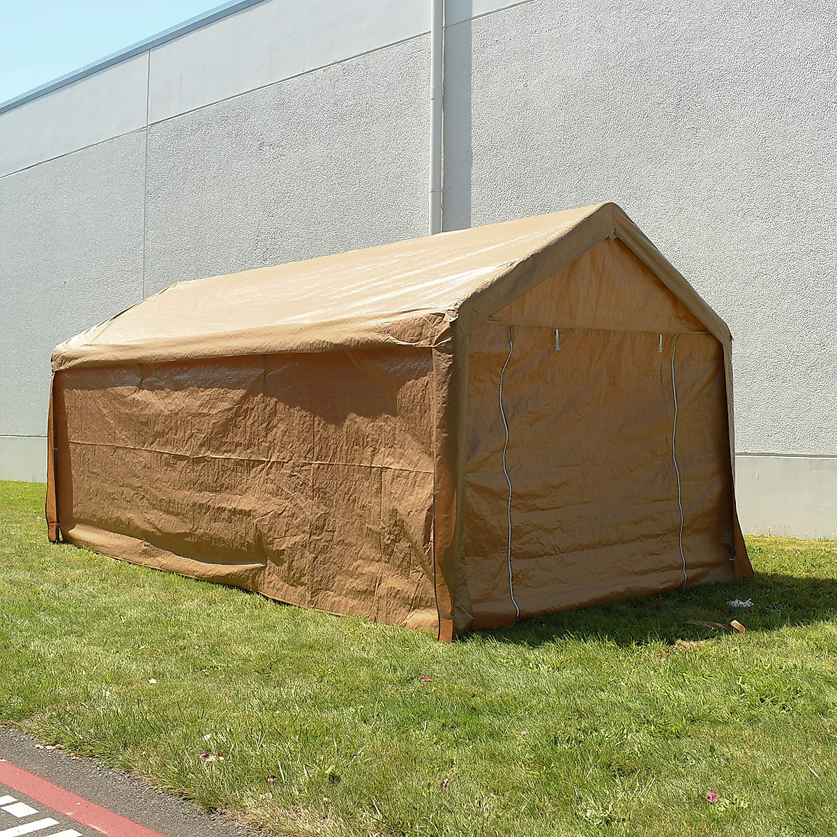 ALEKO Carport | Outdoor Event Tent | Carport Garage Canopy | Shelter Storage with Sidewalls | 10 x 20 x 8.5 Feet | Beige