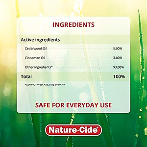 Nature-Cide Outdoor. Insecticide and Repellent. All Natural Pest Repellent, Roach, Spider, Mosquito and Ant Spray to Keep Your Home Safe. No Strong Odor. 32 oz