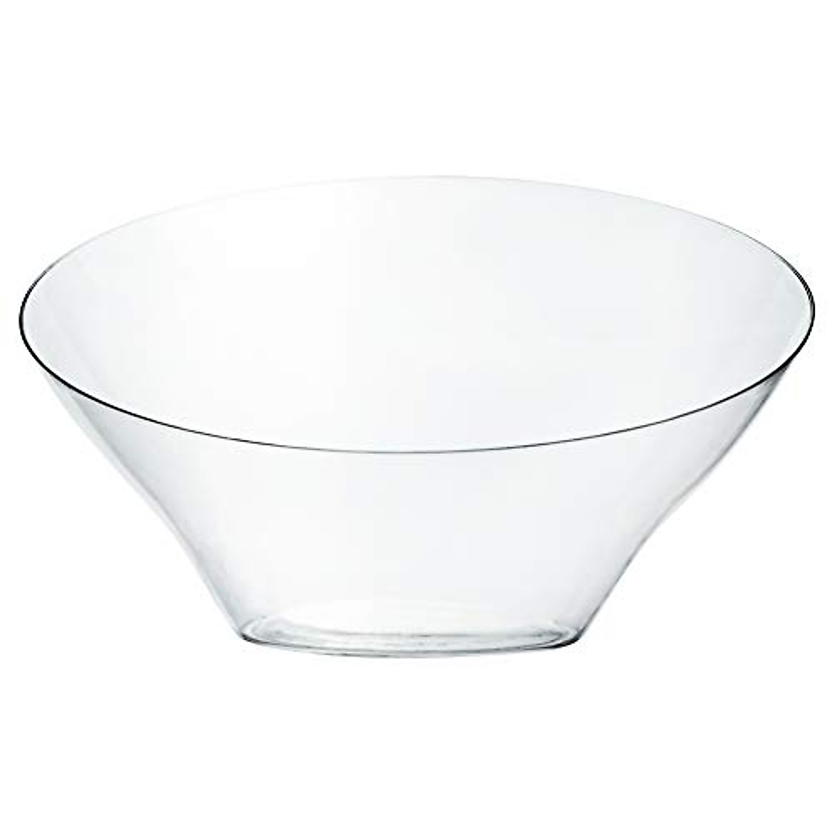 PLASTICPRO Disposable Angled Plastic Bowls Round Small Serving Bowl, Elegant for Party's, Snack, or Salad Bowl, Clear Pack of 8