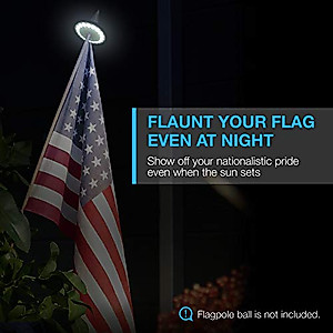 Vont Solar Flag Pole Light, Lasts 2X Longer Than Competition, Super Bright Flag Pole Lights, 100% Flag Coverage, Fits Most Flag Poles, Flag Pole Lights Solar Powered, Bright Energy Saving LEDs