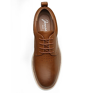 Jousen Men's Brown AMY9006 Dress Shoes, Size 10.5, Oxford, Classic Retro Style, Comfortable and Breathable