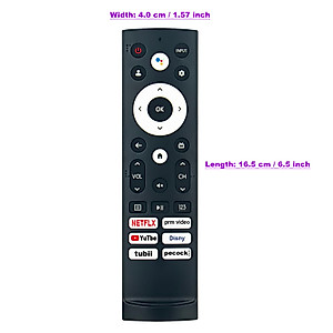 ERF3V90H 299843 Voice Command Remote Control Replacement compatible with Hisense Android Smart TV 65A65H 75A6H 55U7G 85U7H 75U65H 85A66GUA 65U7G 75U6H 55U8H 65A6H 55U7H 75U68H 75U7H 43A53FUA 43A68H