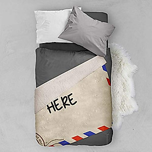 VTH GLOBAL Personalized Custom Name Message Text for Daughter Son Mom Dad Wife Husband Girlfriend Boyfriend Handwriting Letter Airmail Christmas Birthday Fleece Sherpa Blanket Bed Throw